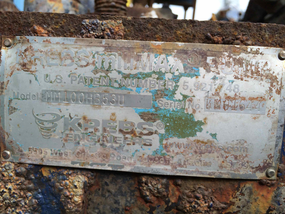 Krebs Millmax MM100 Slurry Pump with 50hp Motor – Iron City Supply